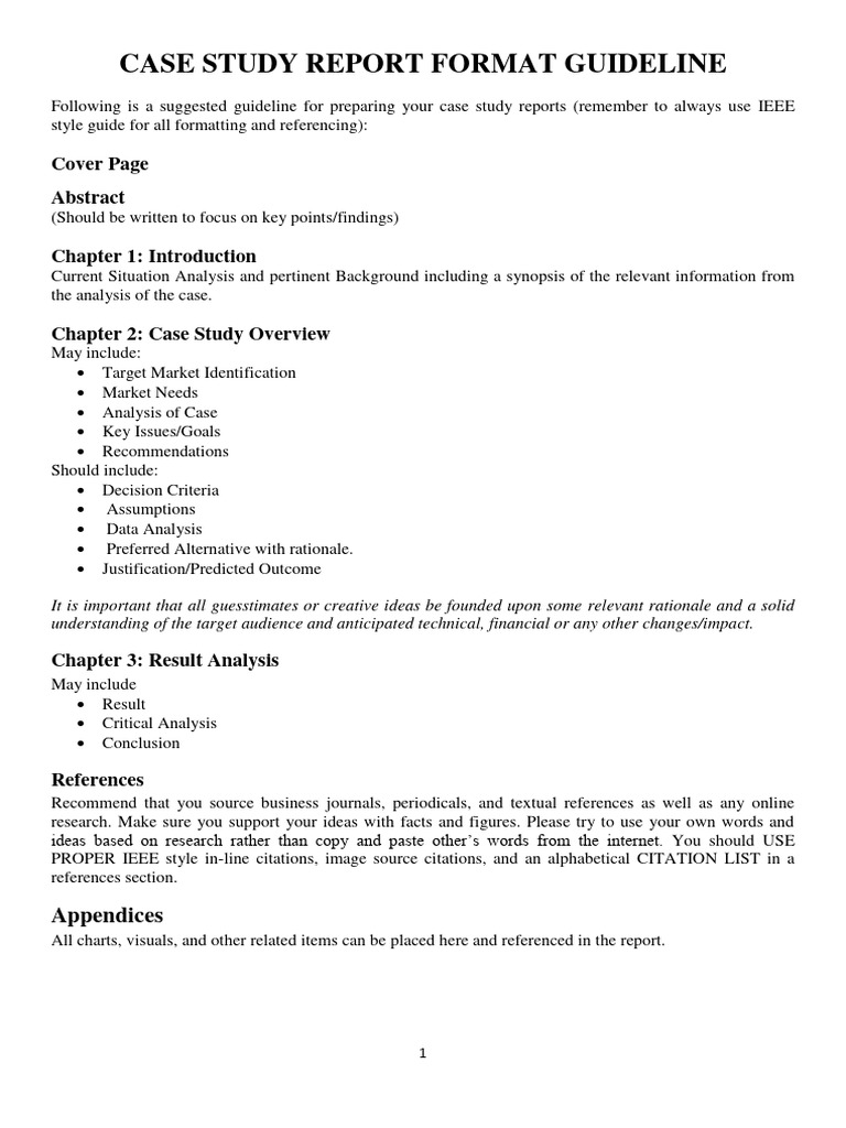 Case Study Report Guidelines | PDF | Citation | Human Communication