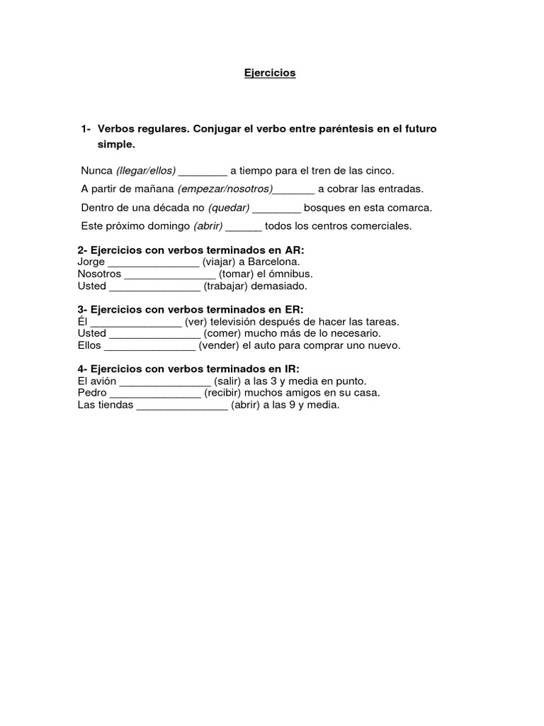 Ejercicios Futuro Pdf