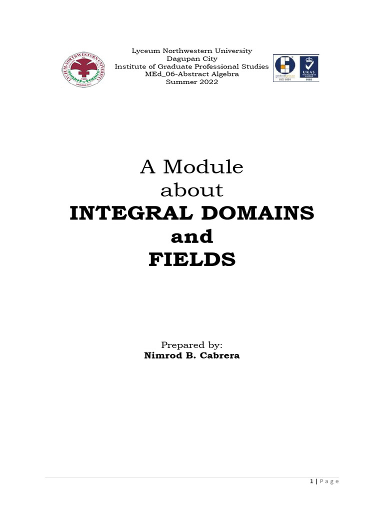 Module Requirement For Abstract Algebra | PDF | Ring (Mathematics ...