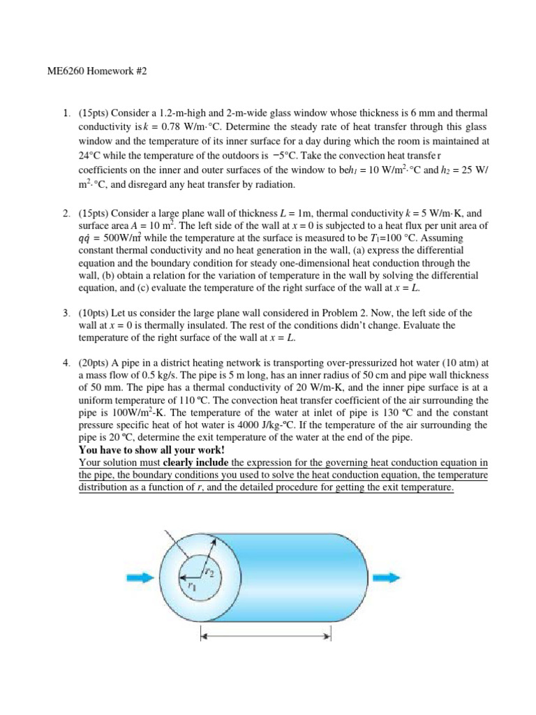 Module 2 Homework | PDF | Heat Transfer | Thermal Conductivity