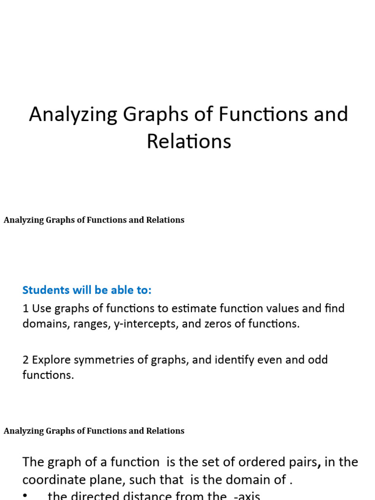 1 2 Analyzing Graphs of Functions and Relations | Download Free PDF ...
