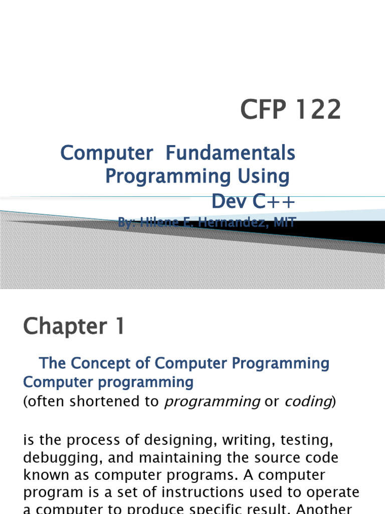 CFP122 Lesson 1 Edited | PDF | Computer Programming | Computer Program