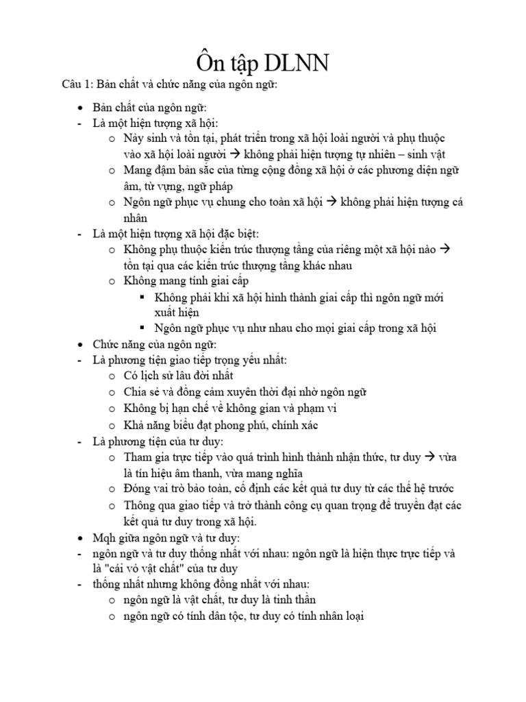 Ôn tập DLNN | PDF