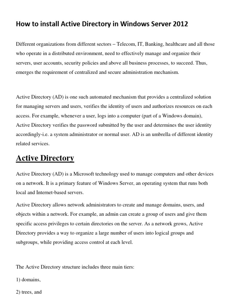 Lesson 3 - Installing Active Directory | PDF | Active Directory ...