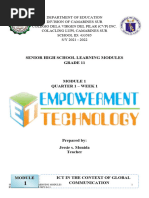 EmpTech - Q1 - Mod1 - Current State of ICT | PDF | Educational Technology | Internet