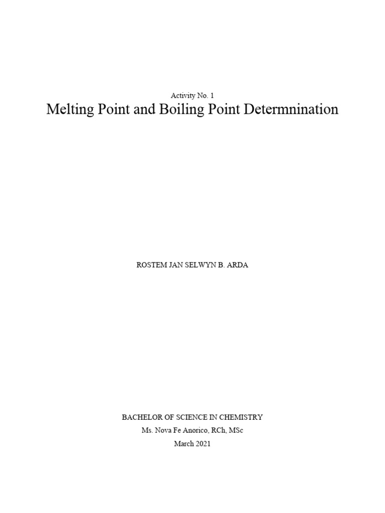 Sample Format | Download Free PDF | Melting Point | Liquids