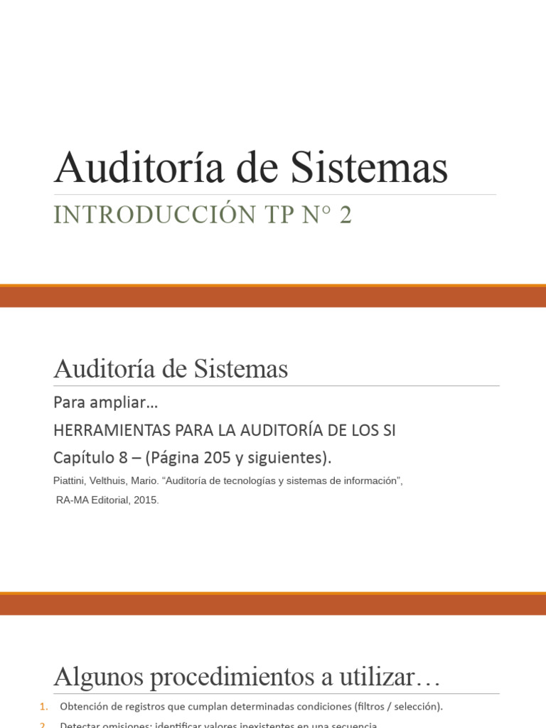 Auditoria de Sistemas Introduccion TP2 2023 | PDF | Bases de datos | Archivo de computadora
