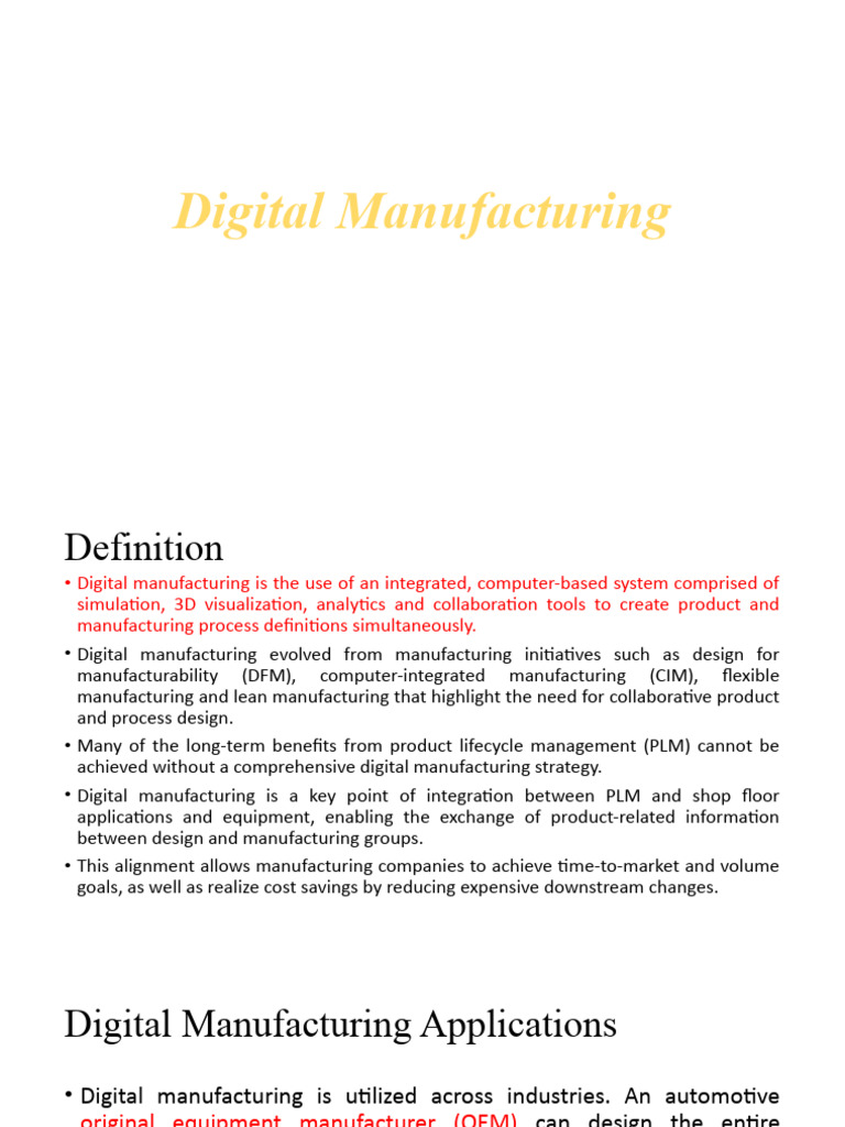 Digital Manufacturing | PDF | 3 D Printing | 3 D Computer Graphics