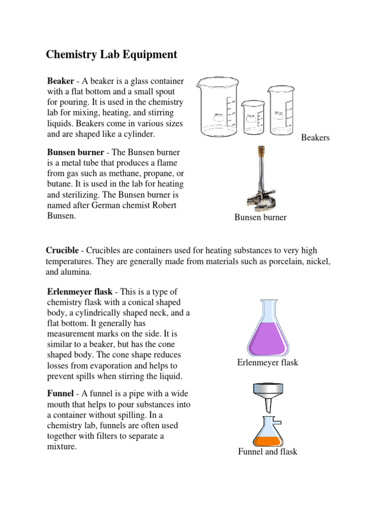 Chemistry Lab Equipment | PDF | Mixture | Atoms