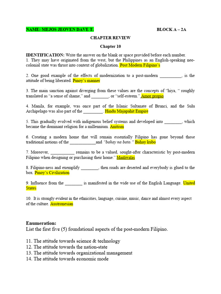 LEA CFLM FINALS (Chapter 10) | PDF | Philippines | Postmodernism