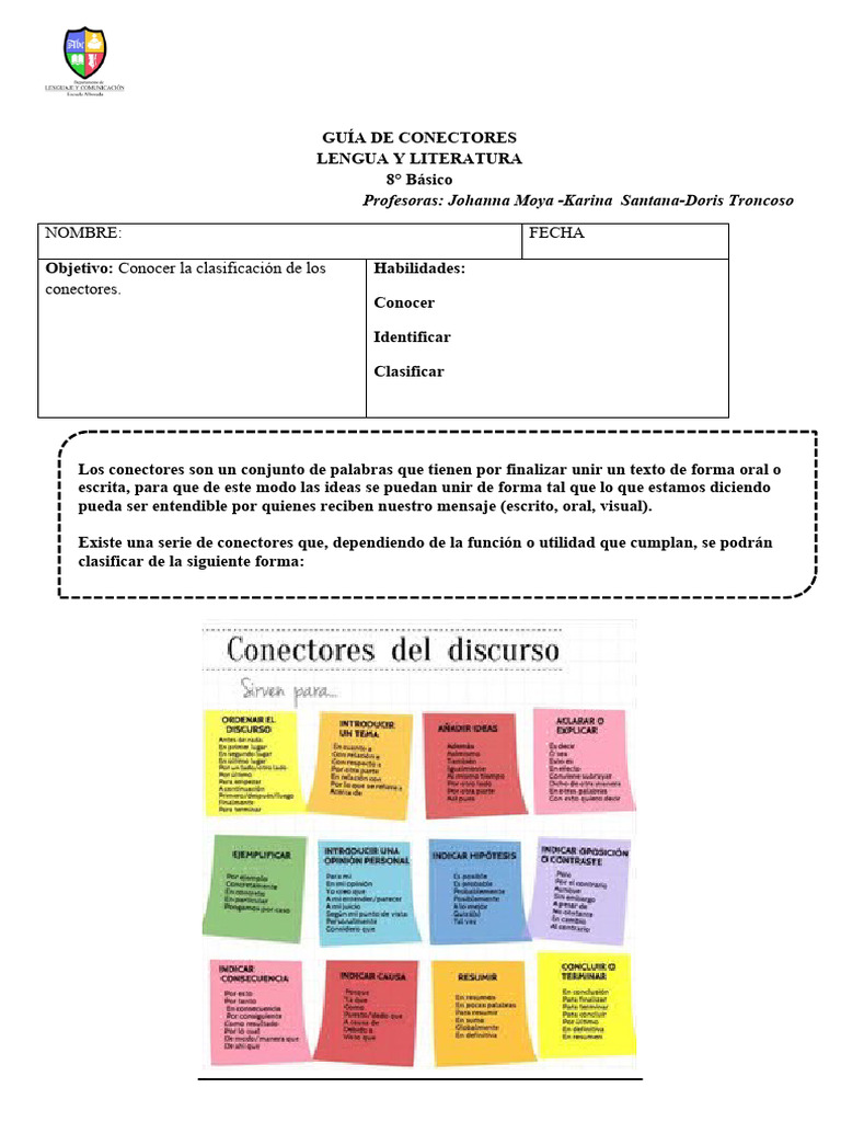 Guía de Conectores Textuales para Primaria | PDF