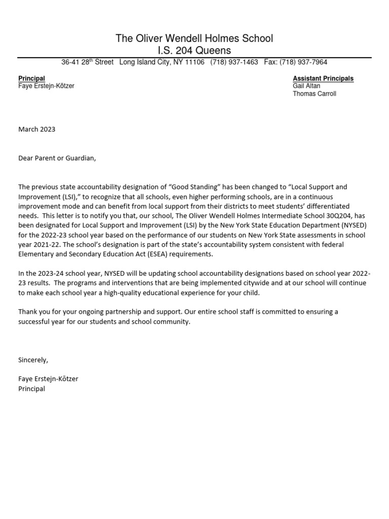 Accountability Letter March 2023 1 | PDF