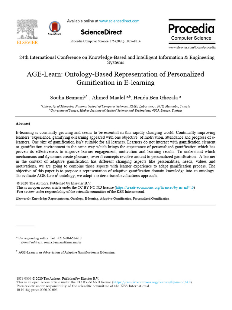 AGE-Learn. Ontology-Based Representation of Personalized | PDF | Educational Technology | Learning