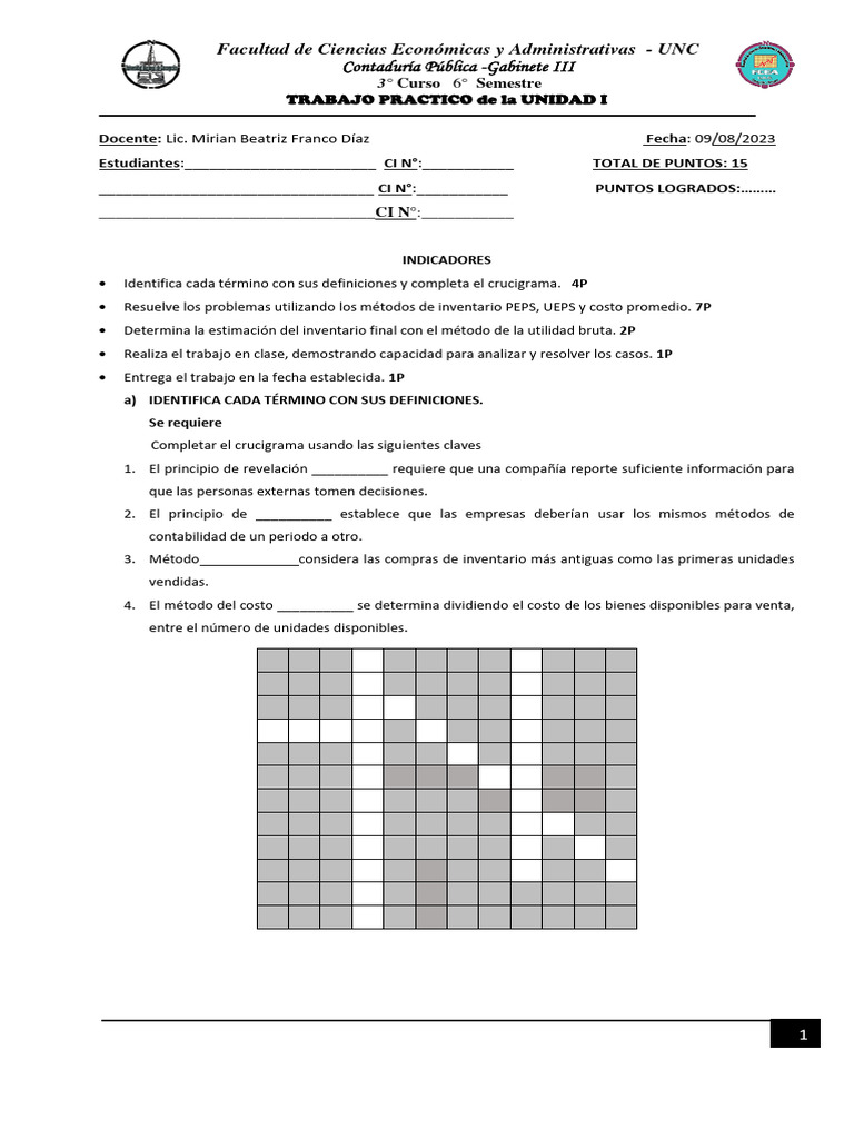 Trabajo Practico #1 - Mod 2023 | PDF | Contabilidad | Costo de los bienes vendidos