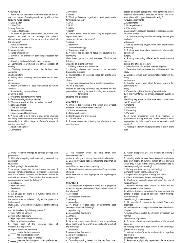 Funda Questions Book | PDF | Nursing | Theory