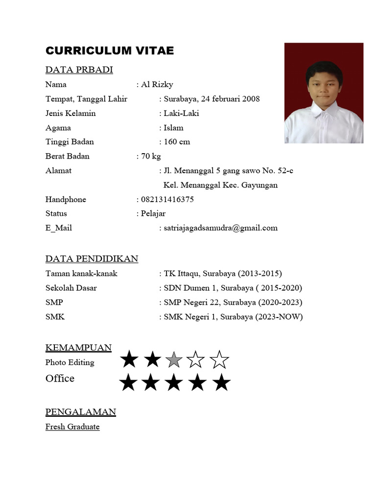 CV Al Rizky | PDF