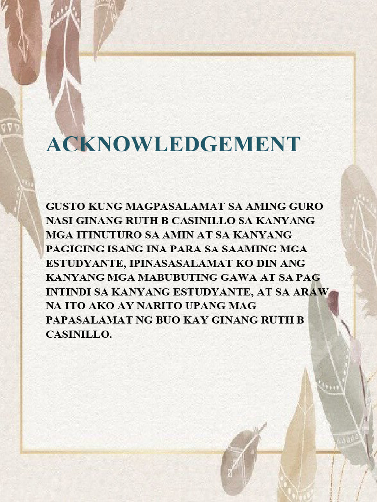 ACKNOWLEDGEMENT | PDF