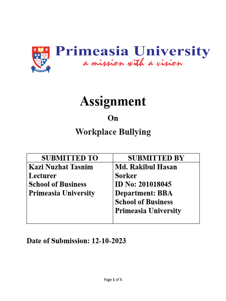 HRM Assignment | PDF | Sexual Harassment | Workplace Bullying