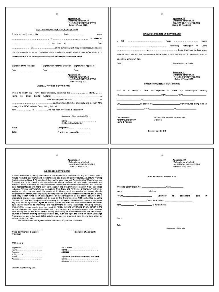 Camp Doc 2023 | PDF | Indemnity