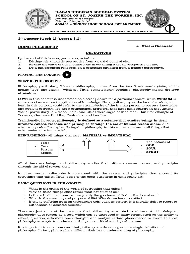Q1-Week-1-Doing-Philosophy | PDF | Metaphysics | Epistemology