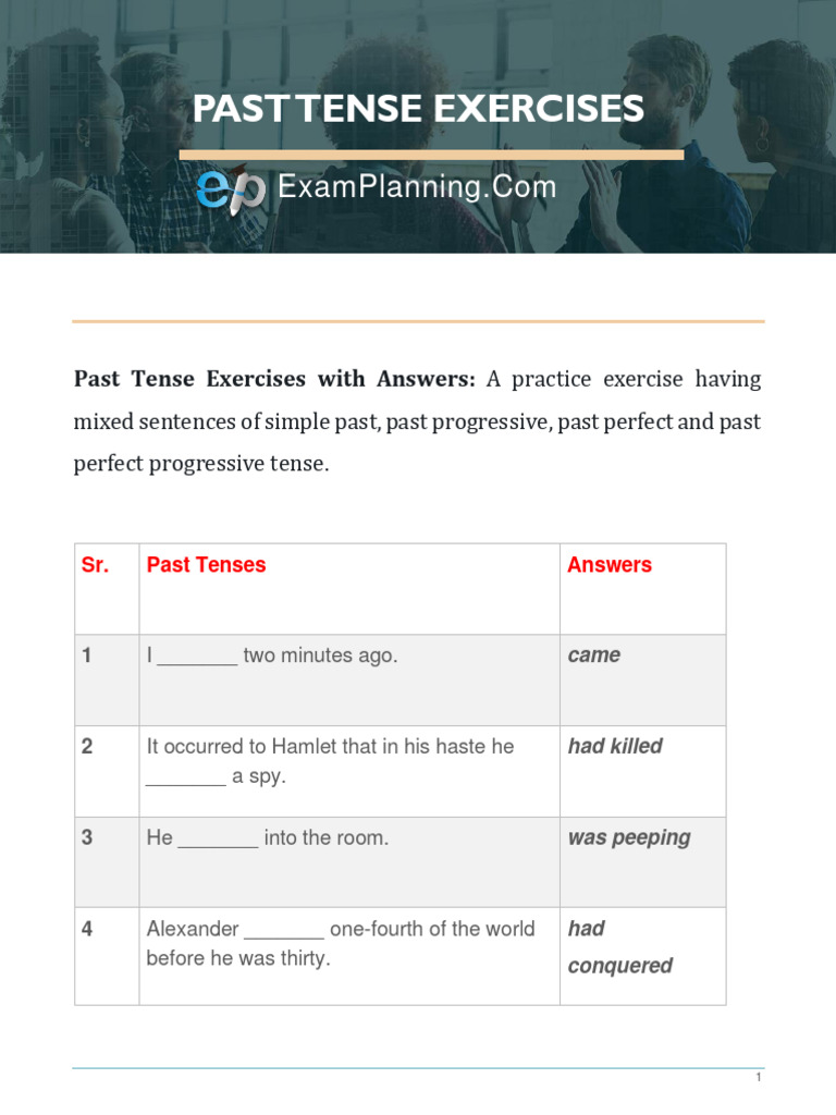 Past Tense Exercises PDF | PDF