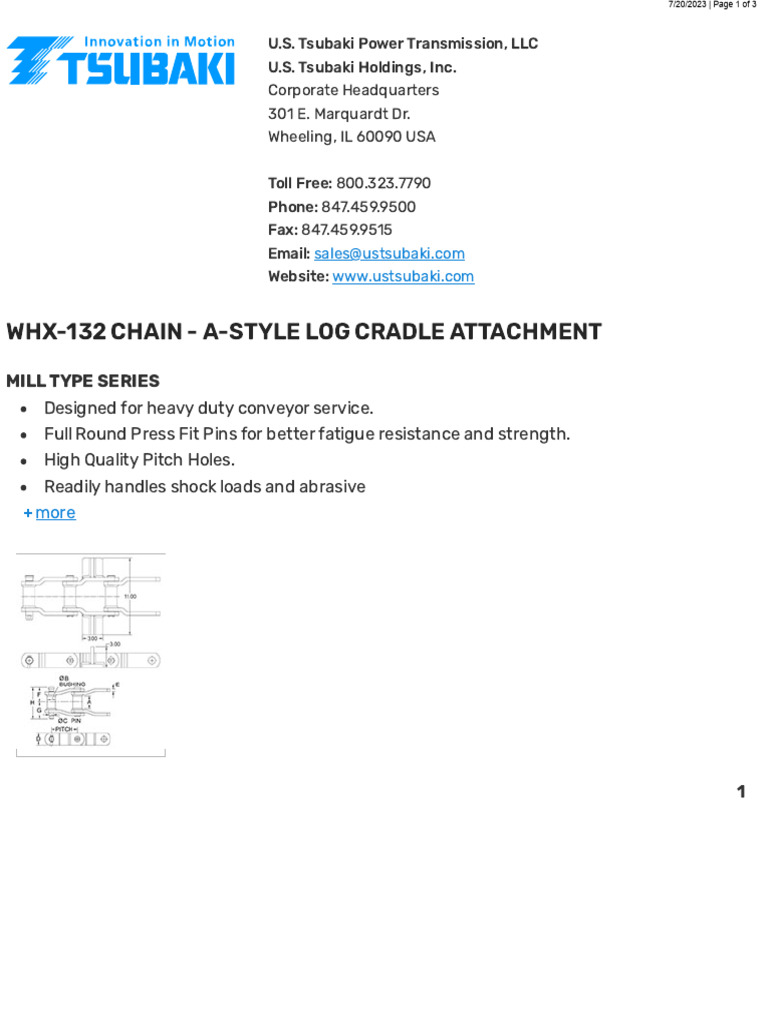 WHX-132 Chain Log Cradle Info | PDF | Manufactured Goods | Equipment