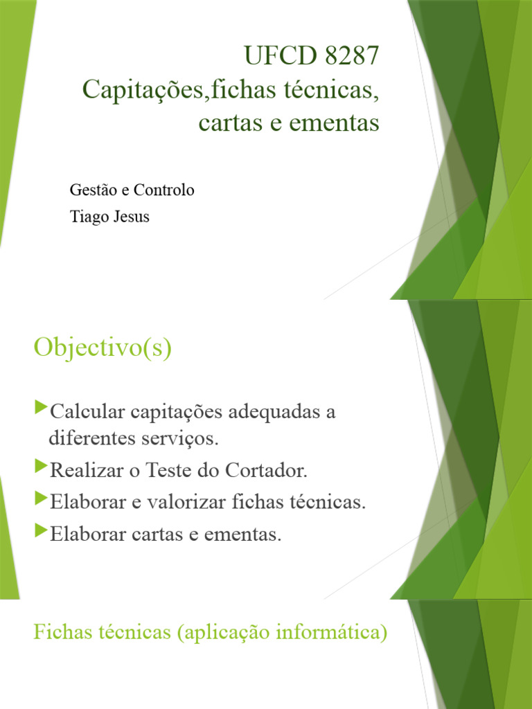 Gestão de Fichas Técnicas e Ementas | PDF | Culinária | Caldo