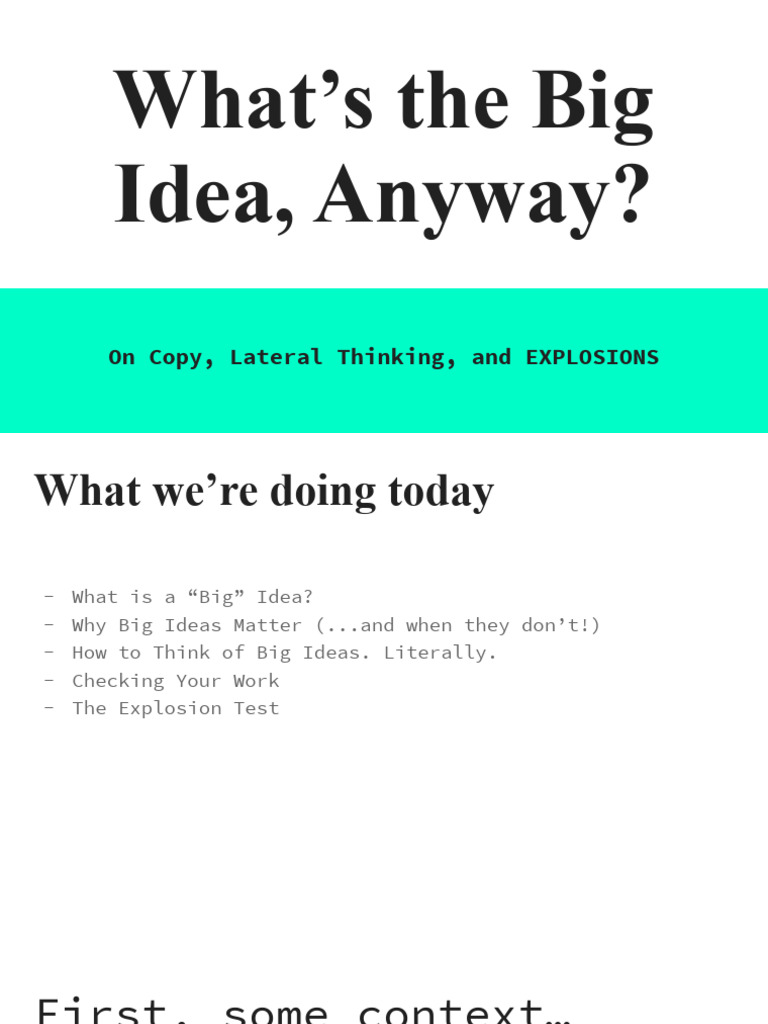 Mastering Big Ideas in Copywriting | PDF | Art