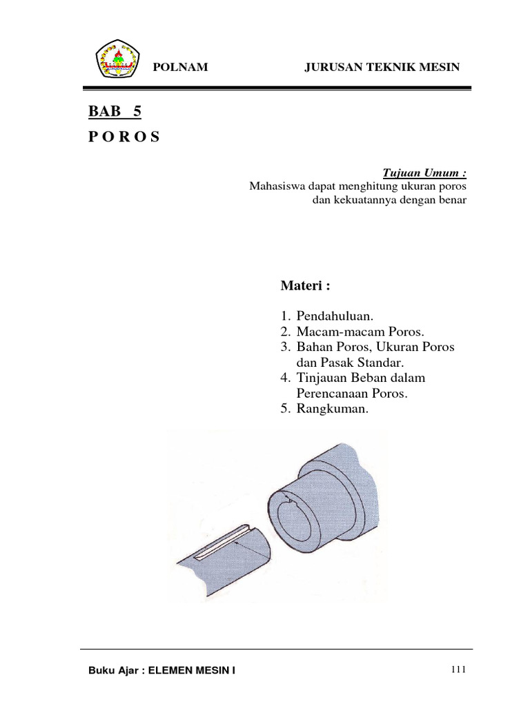 Perencanaan dan Ukuran Poros Pejal | PDF