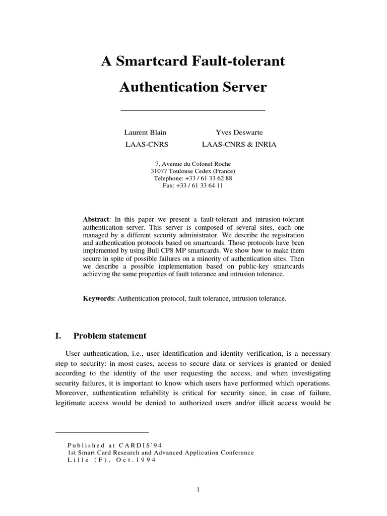 Distributed Security and Authentication Protocols, Fault-Tolerant ... Distributed Security and Authentication Protocols, Fault-Tolerant ...