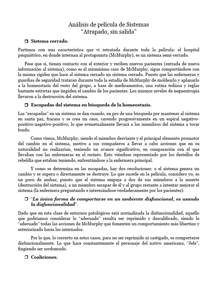 Análisis de Atrapado, Sin Salida | PDF | Medicina CLINICA