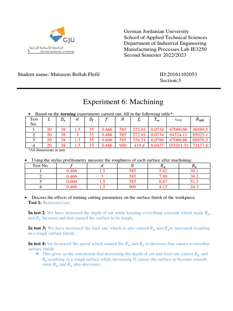 Machining Report PDF | PDF | Machining | Metals