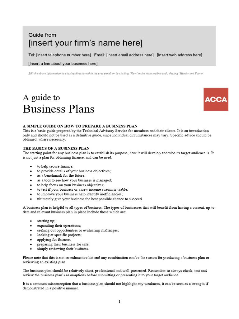 Acca Business Plan | PDF | Marketing | Sales