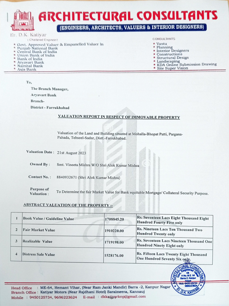 Property Valuation Certificate | PDF