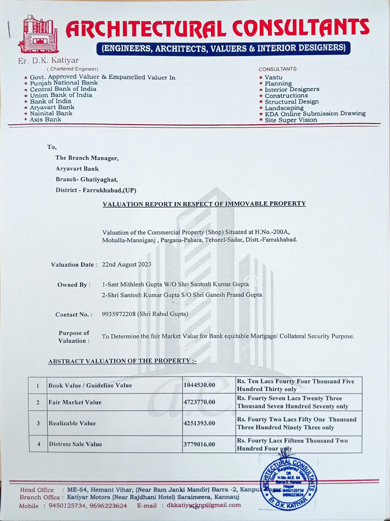 Property Valuation Certificate | PDF