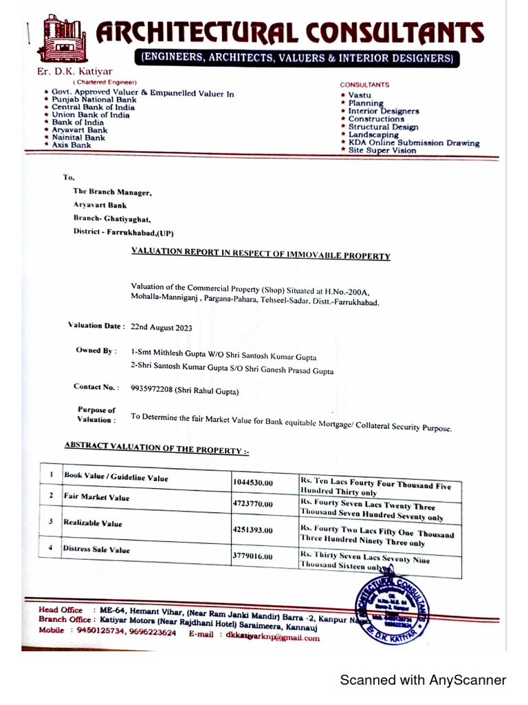 Property Valuation Certificate | PDF