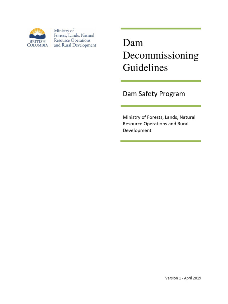 Dam Decommissioning Guideline - Ver 1 | PDF | Dam | Reservoir