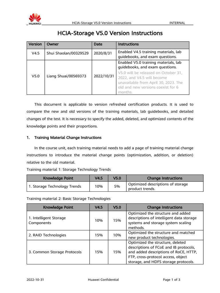 HCIA-Storage V5.0 Update Guide | PDF | Backup | Data