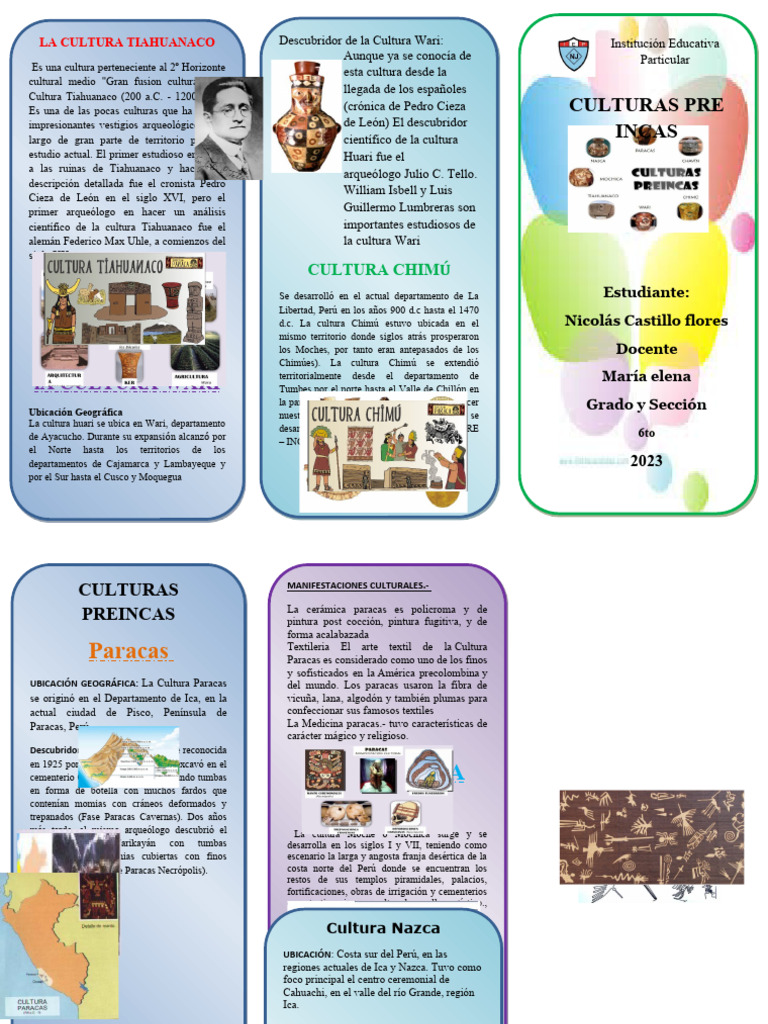 Triptico-Culturas-Pre-Incas-1 | PDF | Arqueología | Era precolombina