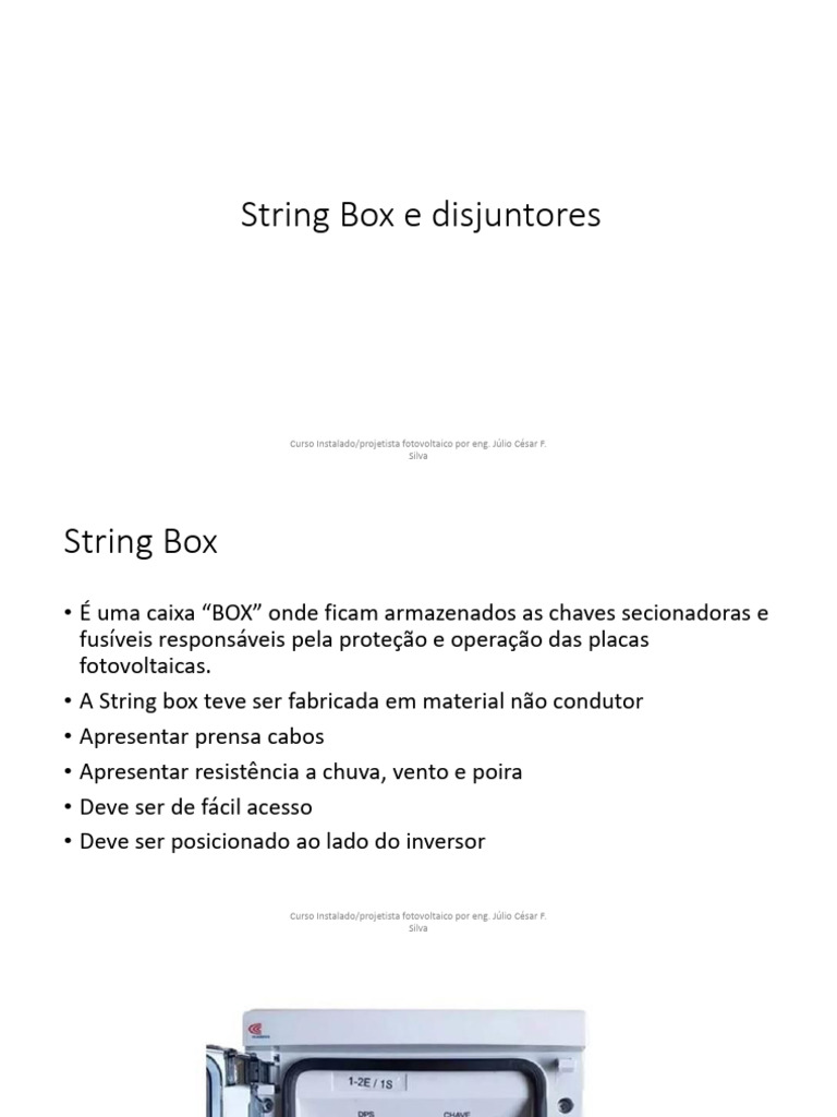 Aula 16 - String Box e Caixa de Disjuntores | PDF | Equipamento | Engenharia Elétrica