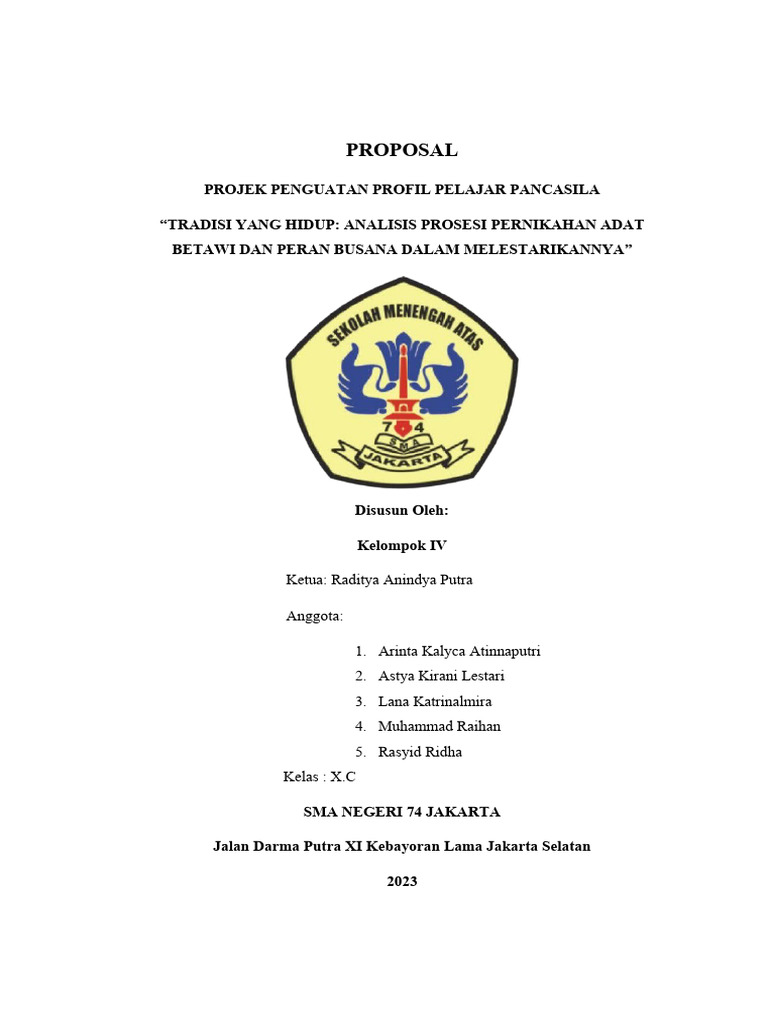 Proposal Projek P5 Kelompok 4 - Edit | PDF