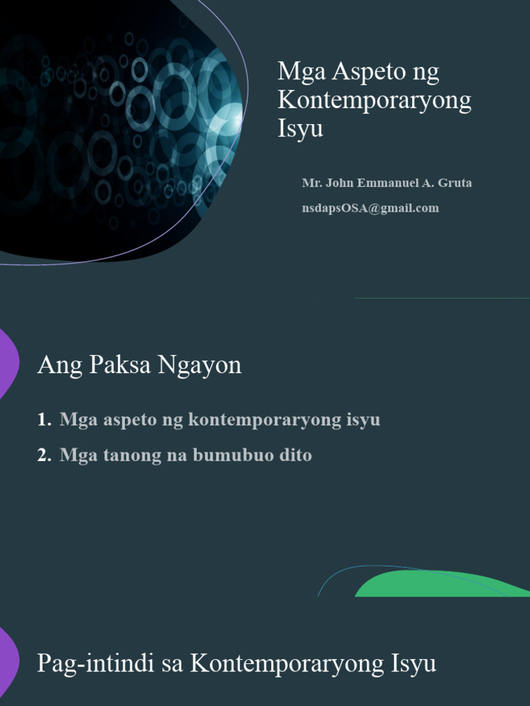 Mga Aspeto NG Kontemporaryong Isyu | PDF