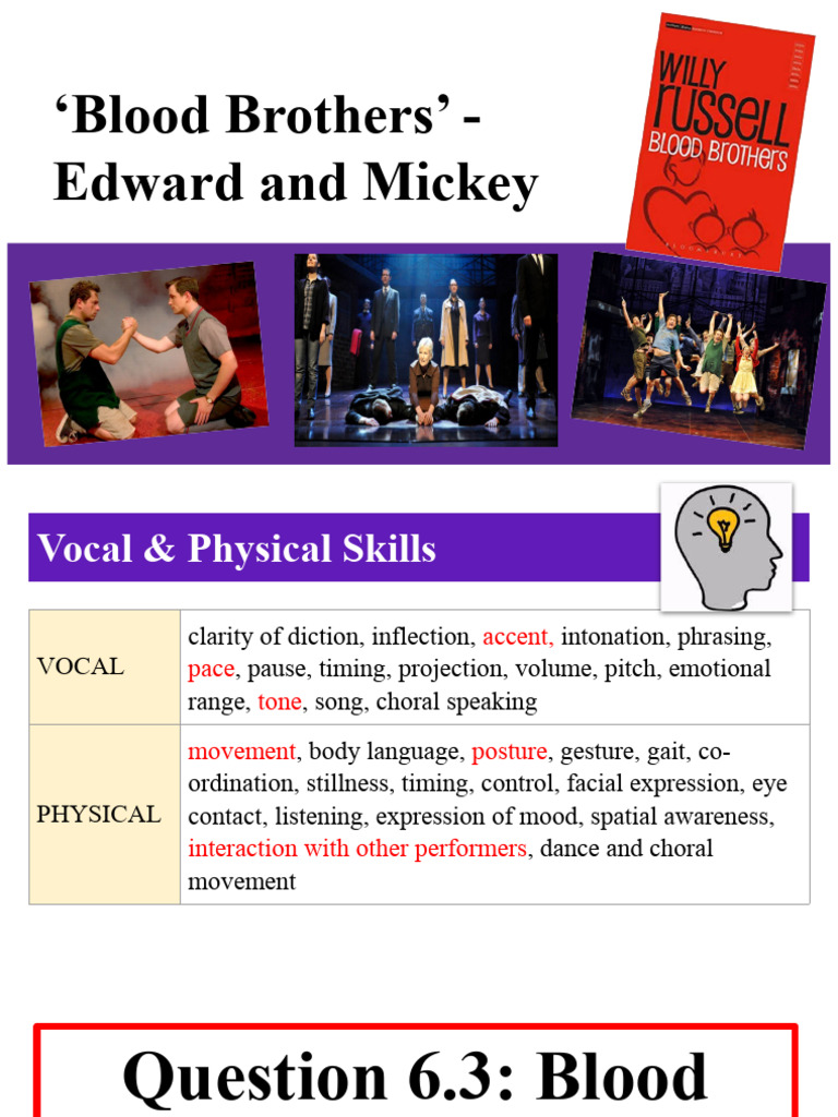Blood Brothers' - Edward and Mickey - L3 | PDF | Body Language ...