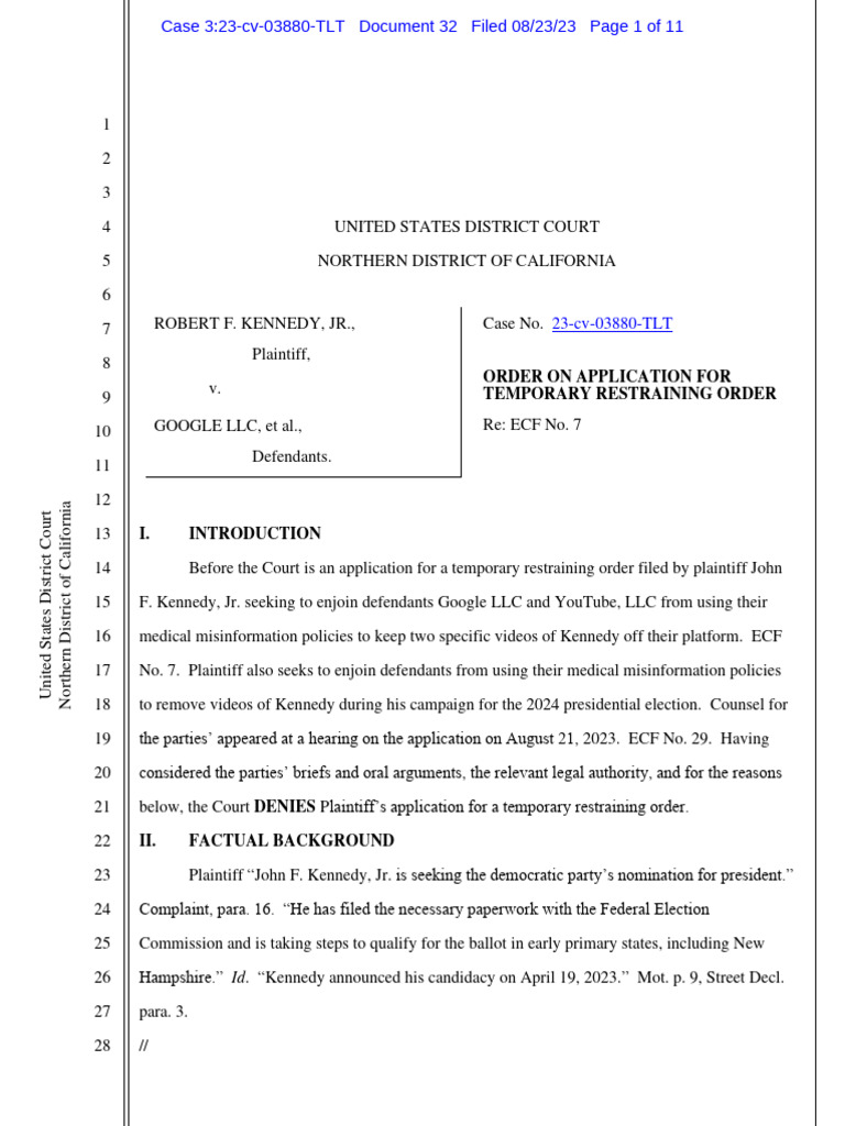 Gov Uscourts Cand 416322 32 0 | Download Free PDF | You Tube | Injunction