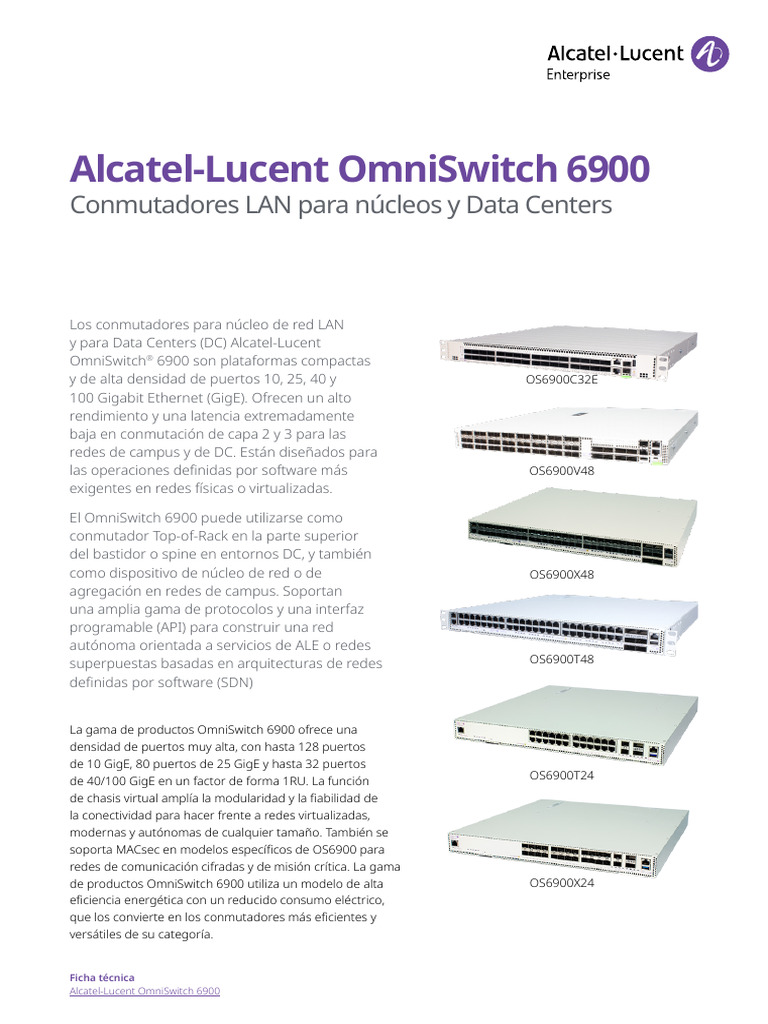 Omniswitch 6900 Datasheet Es | PDF | Yo Pv6 | Protocolos de internet