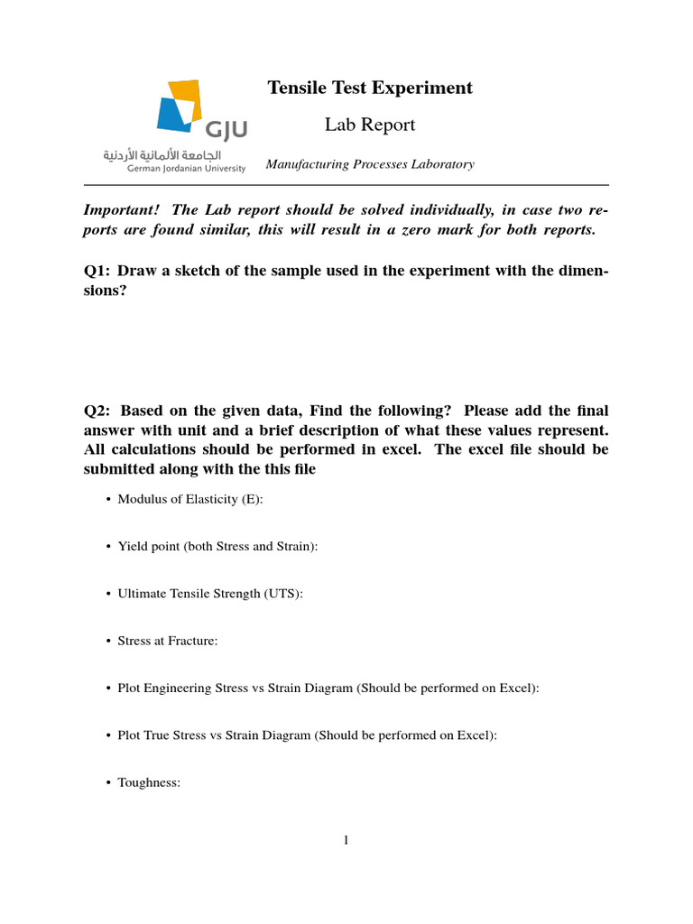 Tensile Report | PDF