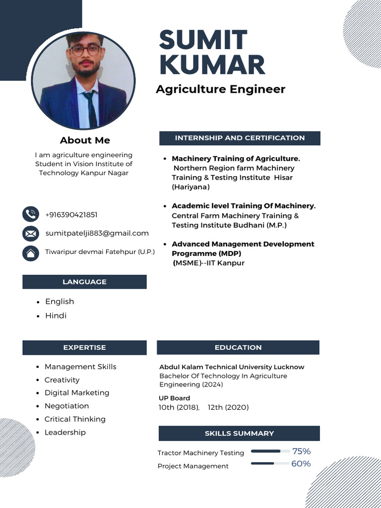 Blue Professional Modern CV Resume | PDF