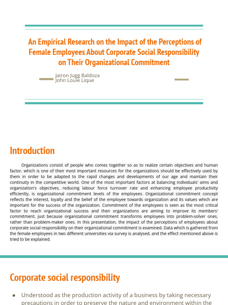 An Empirical Research On The Impact of The Perceptions of Female ...