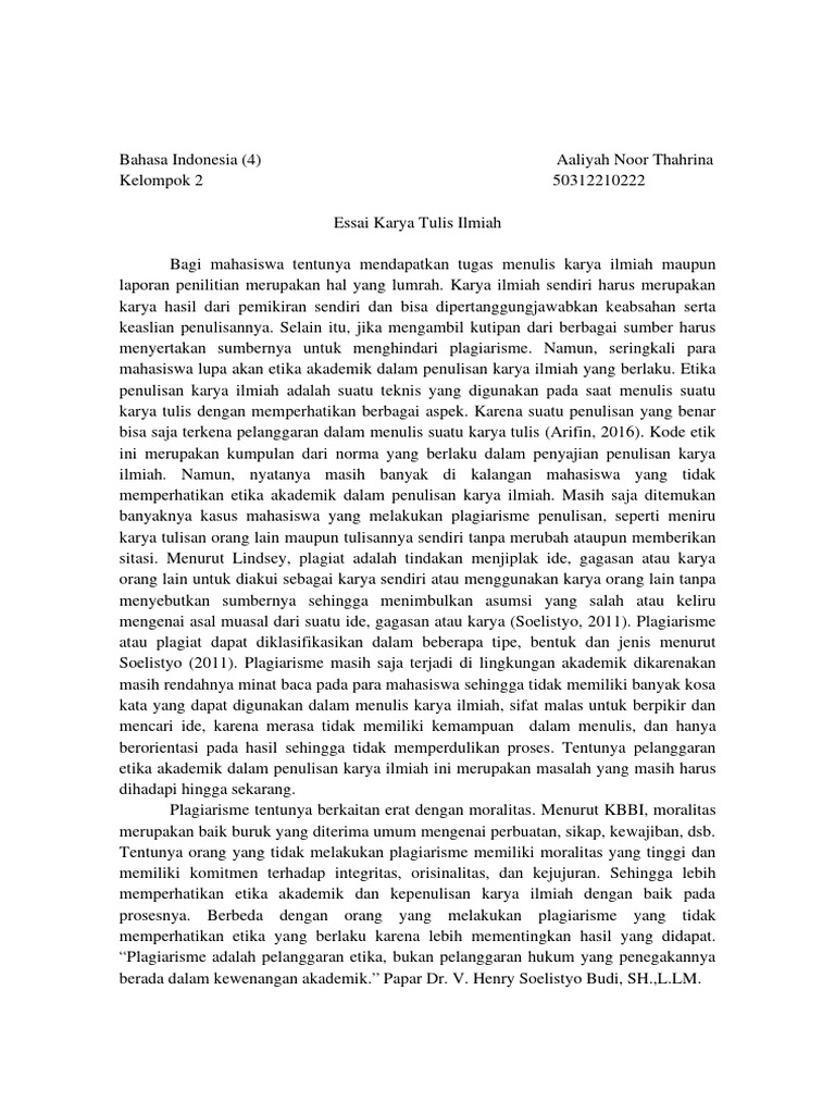Essai Karya Tulis Ilmiah | PDF