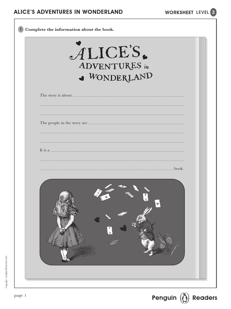 PR AlicesAdventuresInWonderland Worksheet | PDF | Alice's Adventures In ...